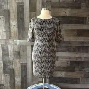Dresses | Nwt Candalite Navy Gold Floral Midi Dress Large Dark Feminine ...